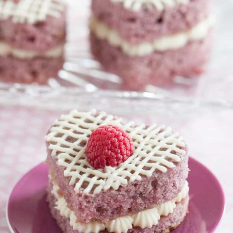 Fresh Raspberry Mini Cakes - Goodie Godmother