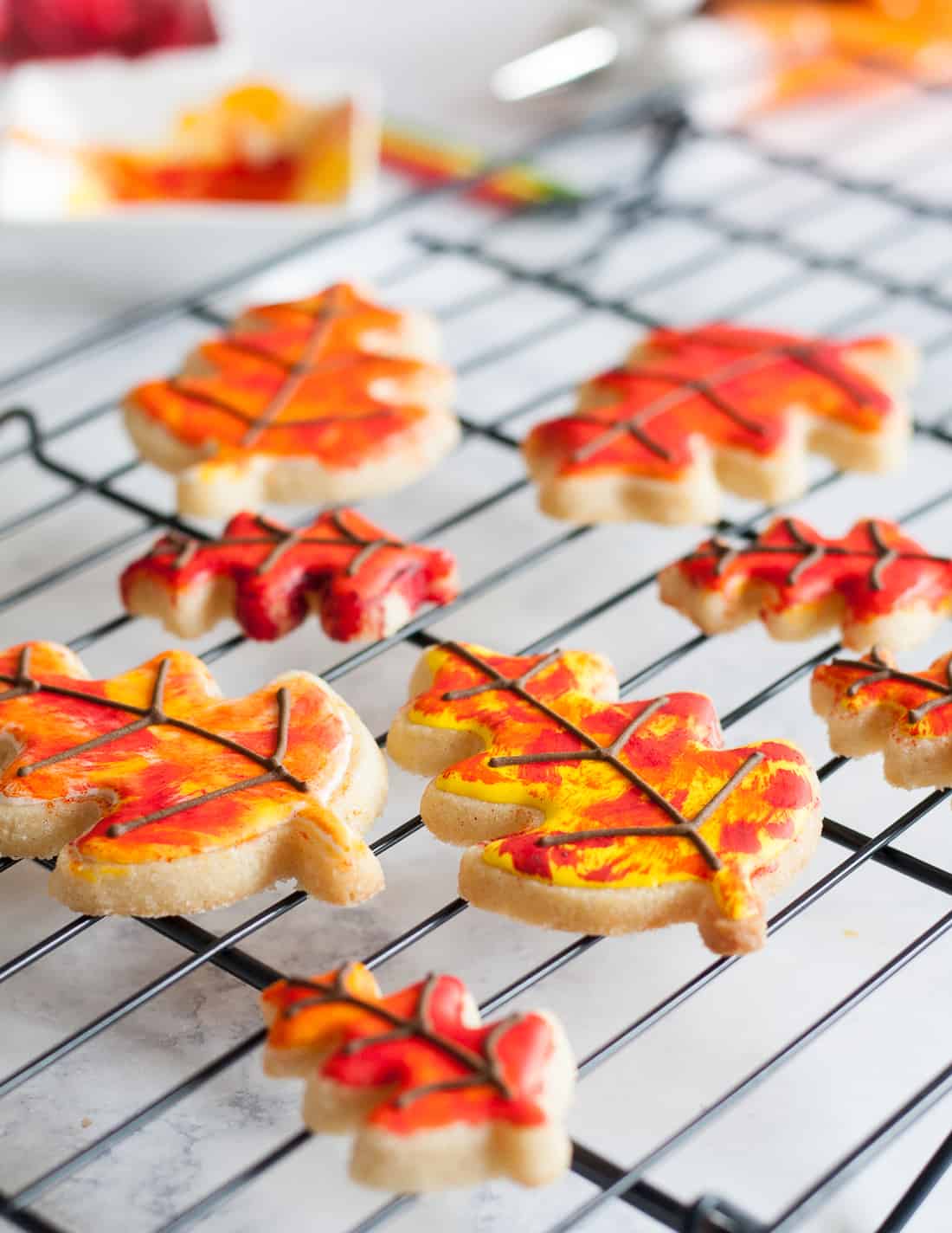 Painted Fall Leaf Sugar Cookies Tutorial - Goodie Godmother