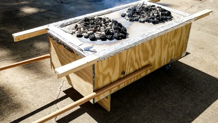 How Build A Pig Roasting Pit Pig Cooking Over Open Fire Hi Res Stock