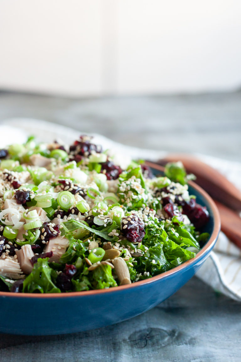 Leftover Turkey Kale Salad - Goodie Godmother