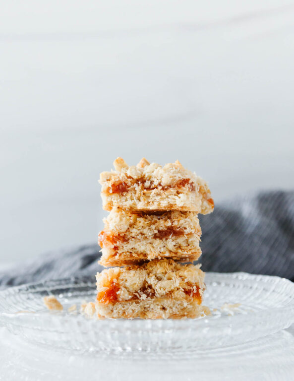 Coconut Peach Crumb Bars - Goodie Godmother