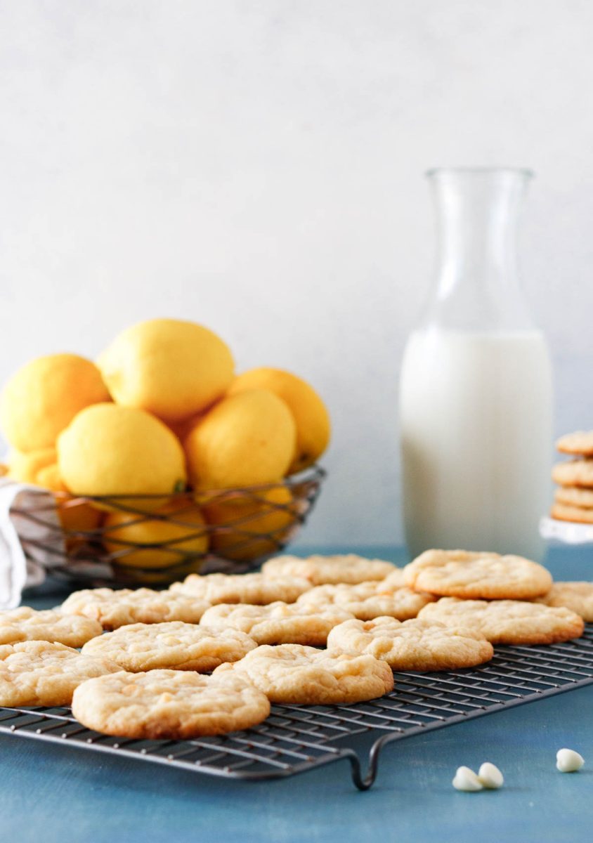 Lemon White Chocolate Chip Cookies - Goodie Godmother